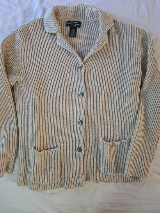 Ralph Lauren | Sweaters | Ralph Lauren Heavy Knit Sweater Cardigan Tan ...